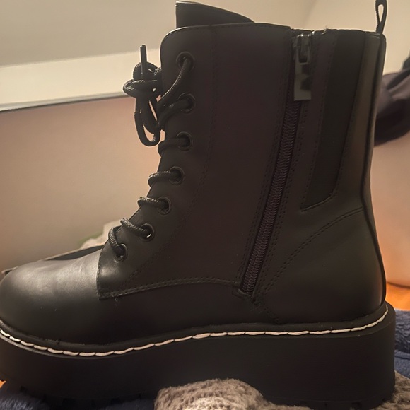 torrid | Shoes | Torrid Black Combat Moto Boots With Chunky Platform ...